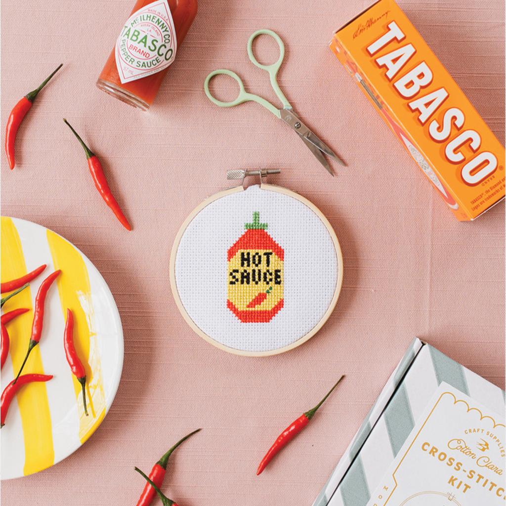 Hot Sauce Cross Stitch PDF Pattern – Instant Download – Cotton Clara