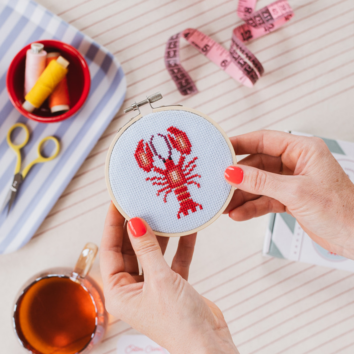 Lobster Cross Stitch PDF Pattern – Instant Download – Cotton Clara